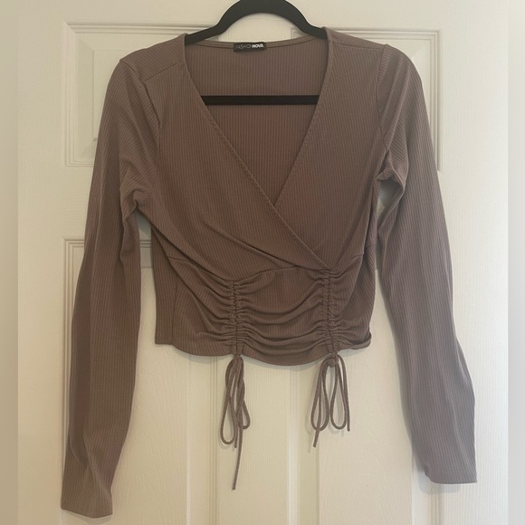 Fashion Nova | Tops | Long Sleeve Crop With Rouch Design | Poshmark